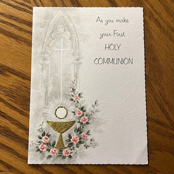 Vintage | Other | Vtg 5s60s First Holy Communion Card Scalloped Edges ...